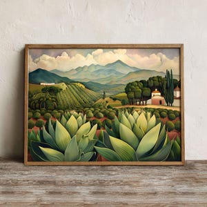 Agave Fields Print: Mexican Landscape Painting (digital Download) - Etsy