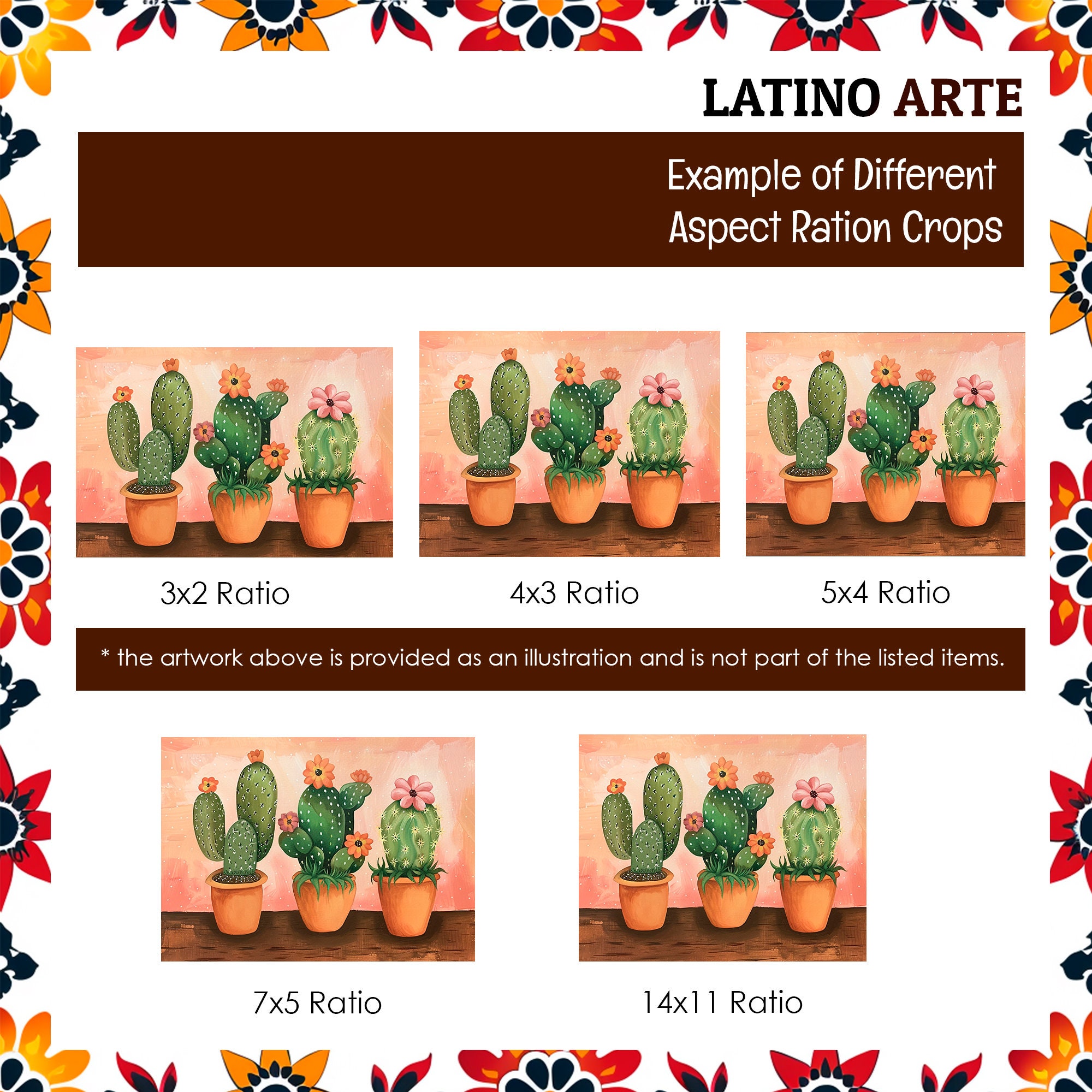 Potted Cactus Print: Mexican Folk Art Painting (digital Download) - Etsy