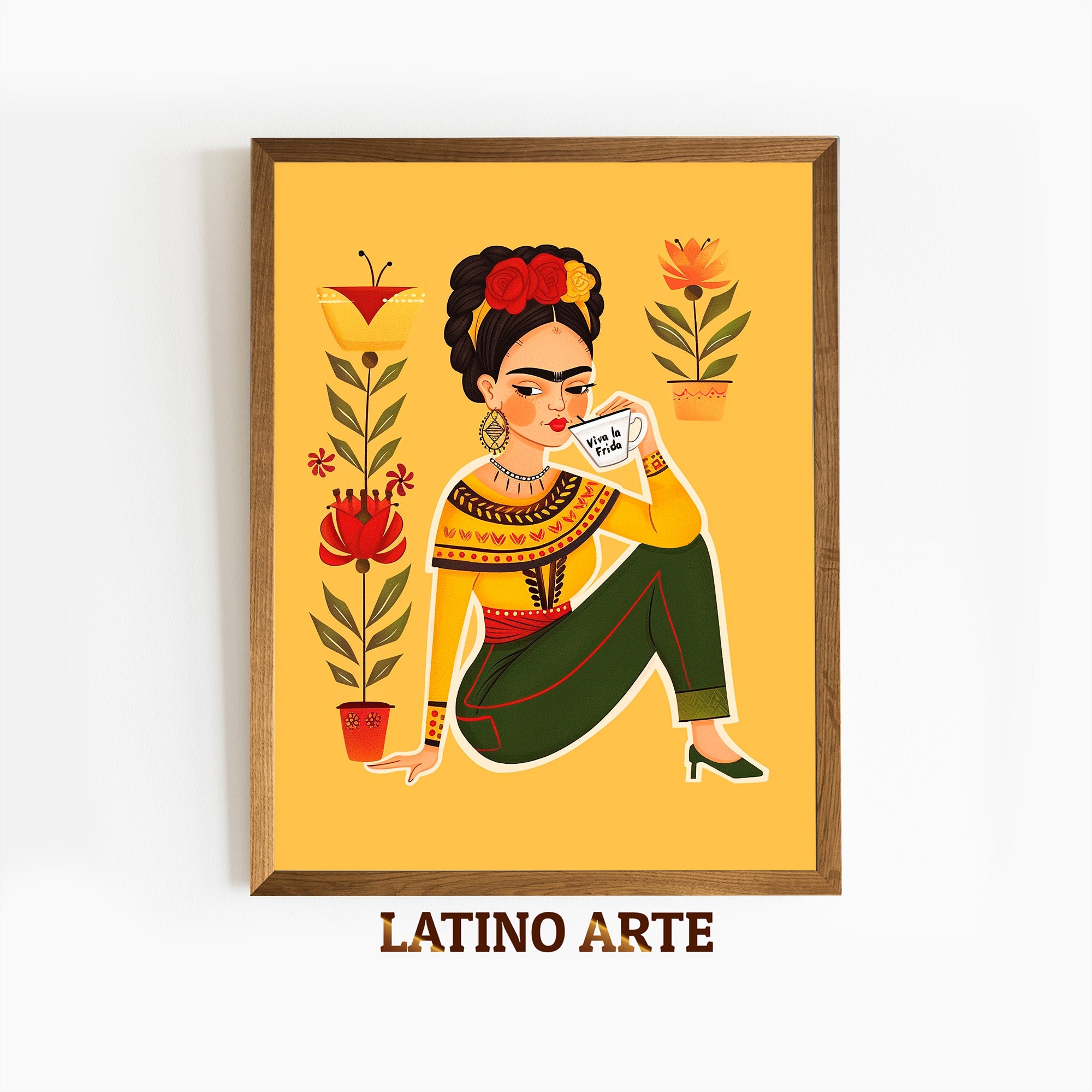 Viva La Frida Kahlo Printable Mexican Wall Art, Latin Art, Hispanic ...