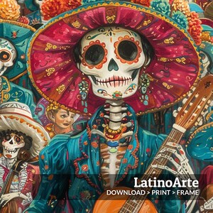 Dia De Los Muertos Catrina Art: Colorful Mexican Painting (digital ...