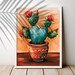 Heart Nopal Cactus Printable: Mexican Folk Art Painting (digital ...