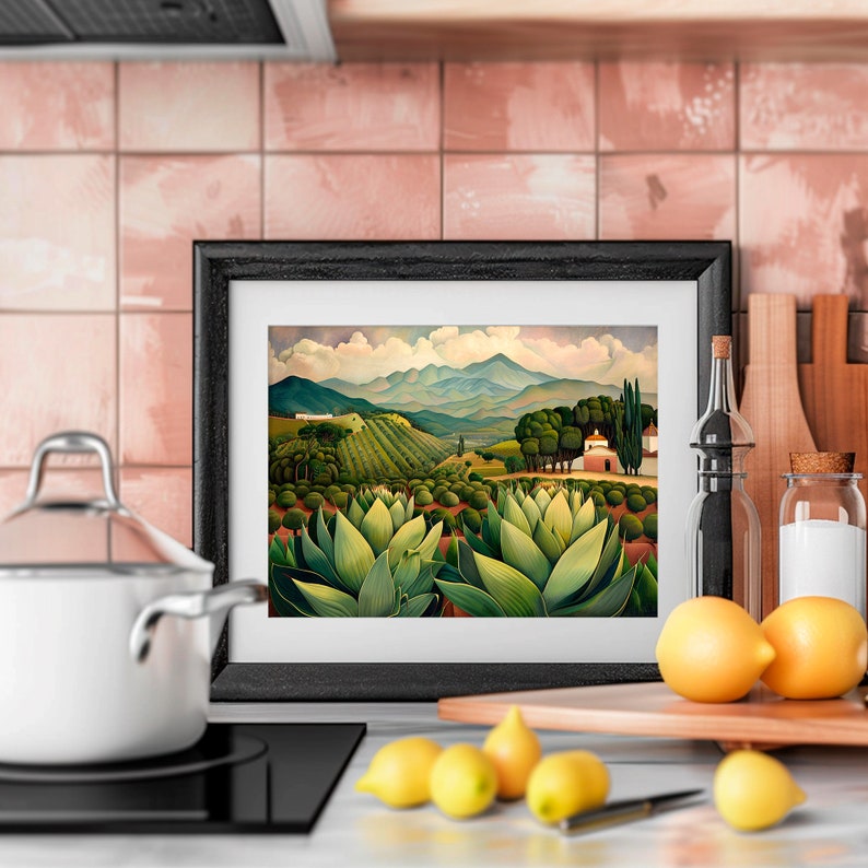 Agave Fields Print: Mexican Landscape Painting (digital Download) - Etsy