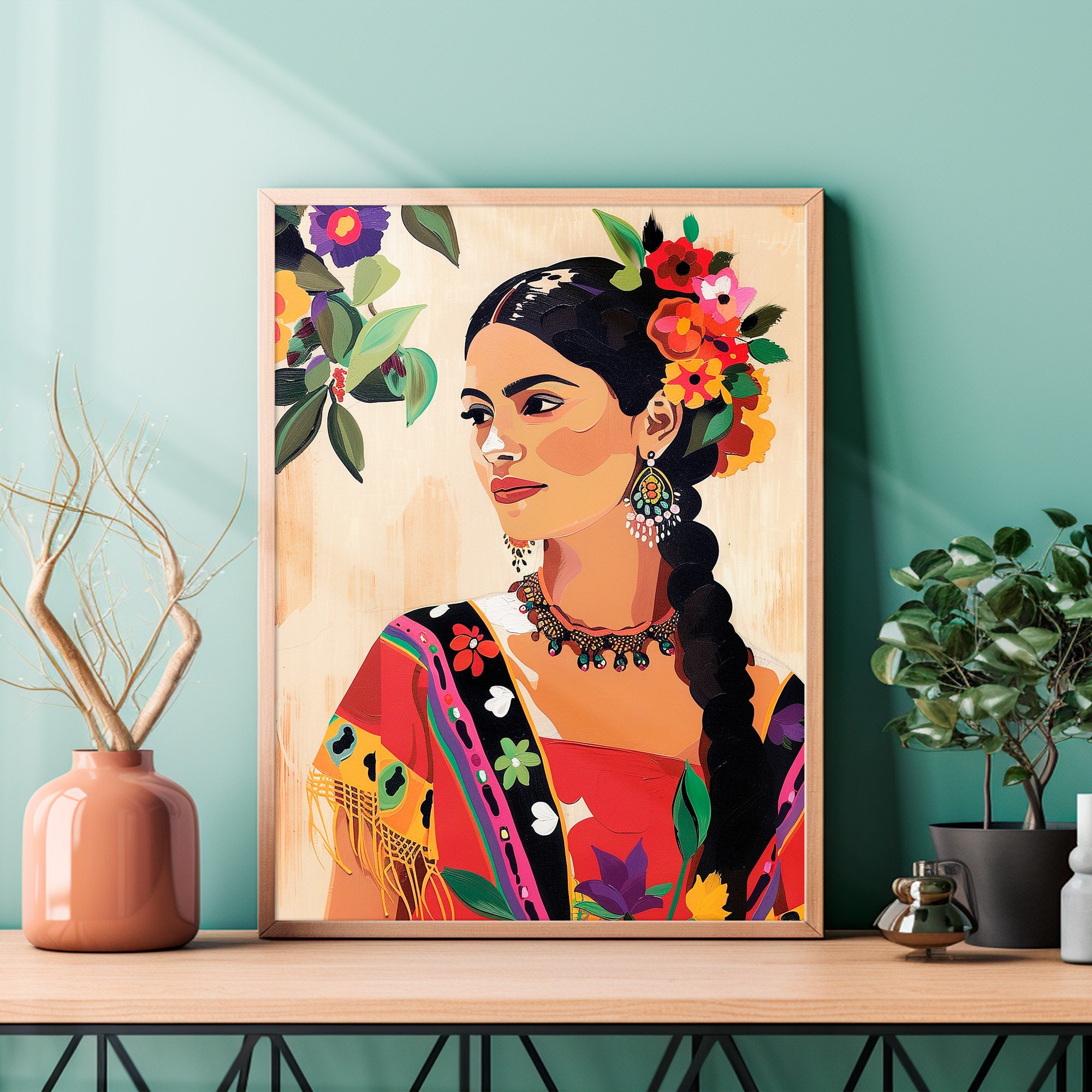 Printable Mexican Wall Art, Woman Print, Digital Download, Latin ...