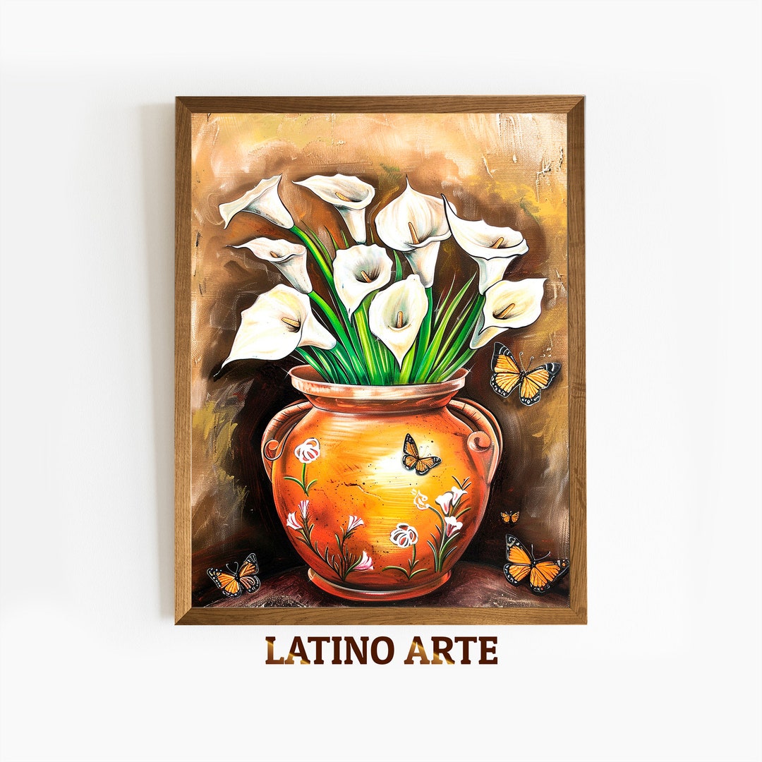 Calla Lilies Printable Mexican Wall Art, Digital Hispanic Print, Latin ...