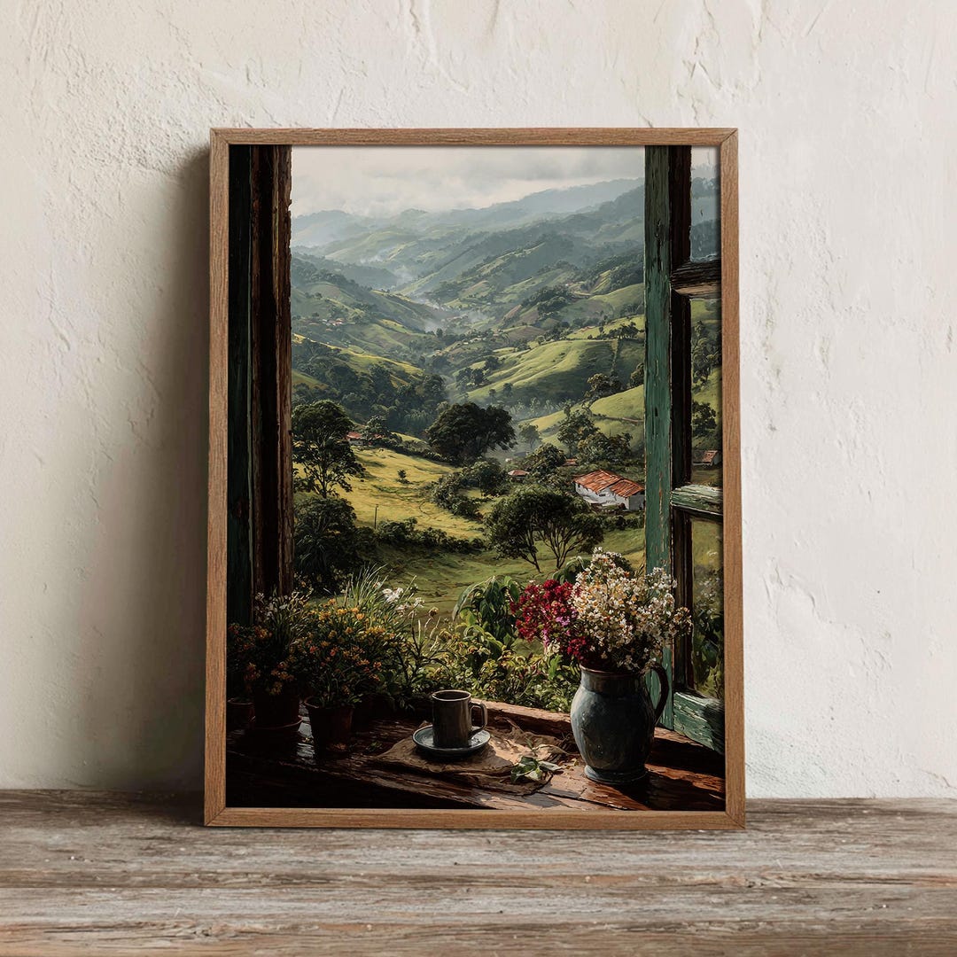 Colombian Countryside Print, Printable Coffee Valley Wall Art, Digital ...