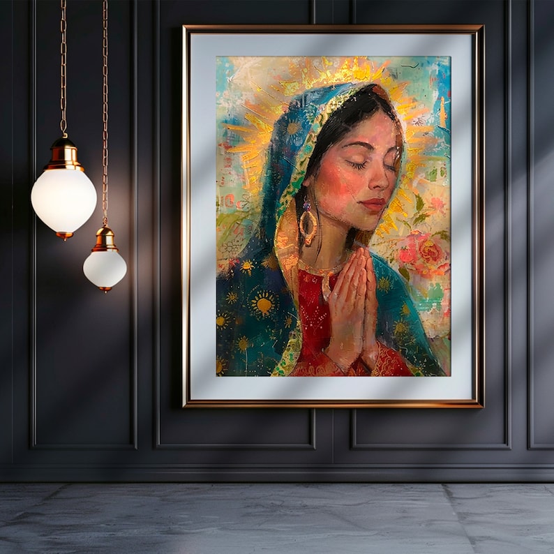 Virgin Mary Printable Lady of Guadalupe, Digital Traditional Mexican ...