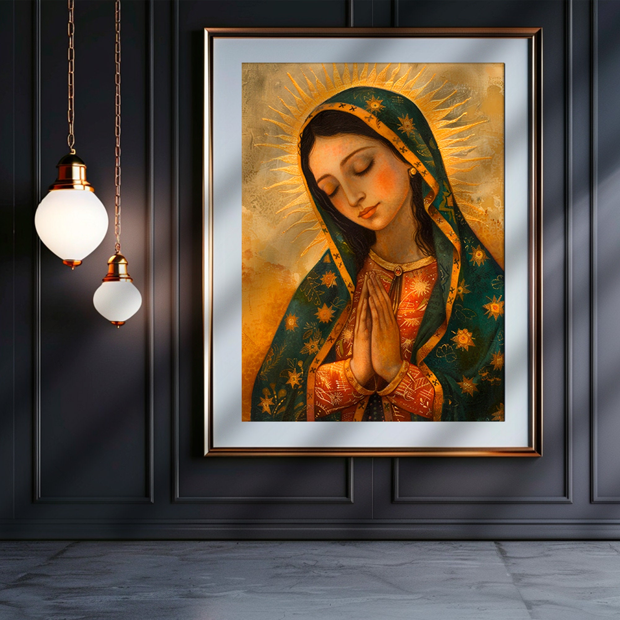 Printable Lady of Guadalupe Virgin Mary, Digital Traditional Mexican ...