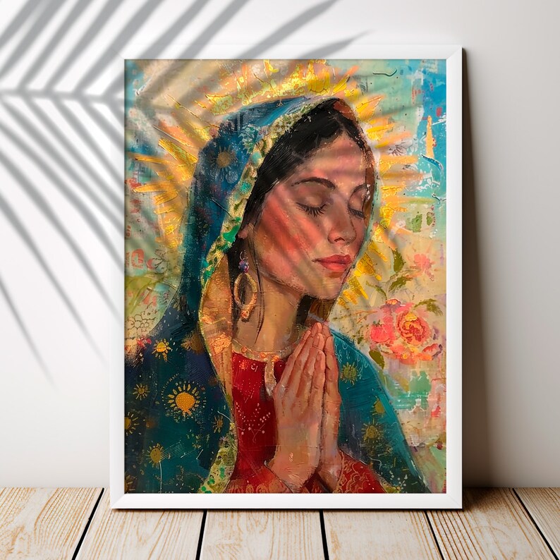 Virgin Mary Printable Lady of Guadalupe, Digital Traditional Mexican ...