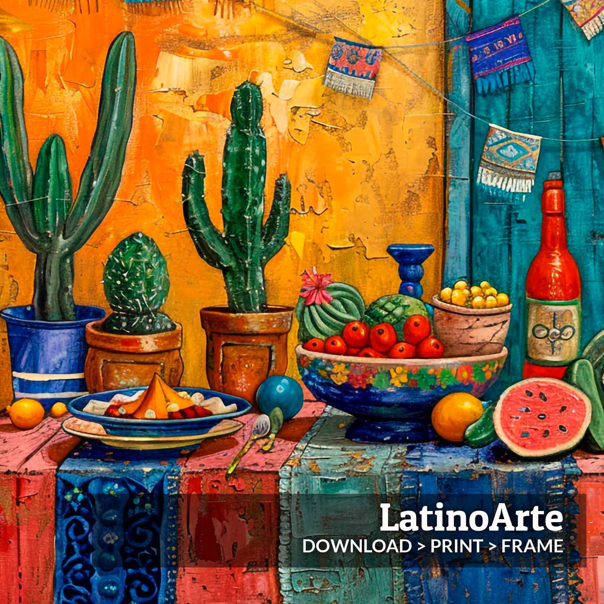 Printable Mexican Fiesta Art, Cinco De Mayo Print, Colorful Latino Wall ...
