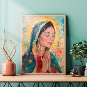 Virgin Mary Printable Lady of Guadalupe, Digital Traditional Mexican ...