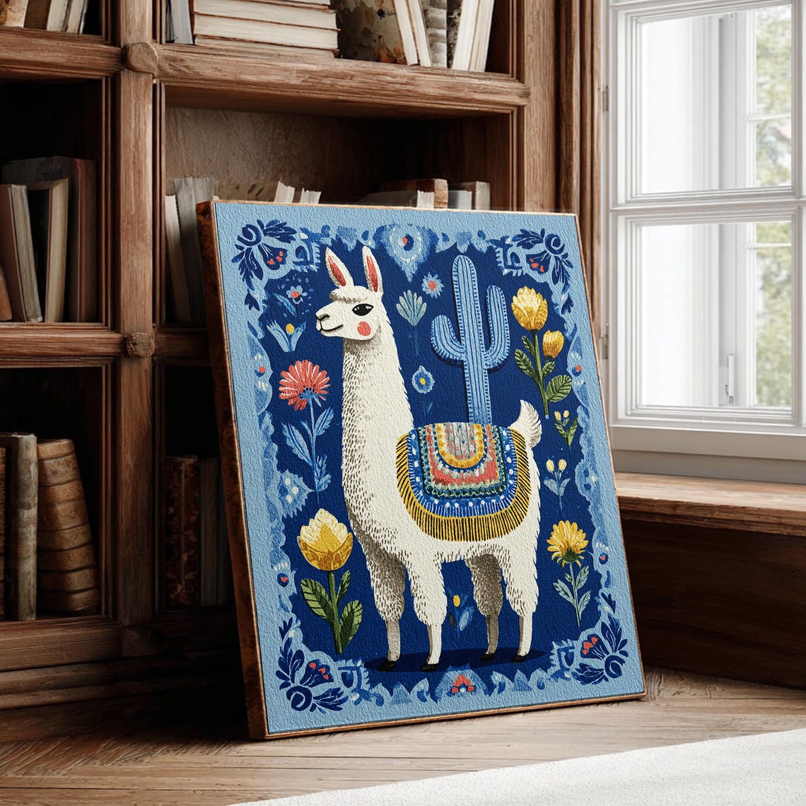 Latin Llama Print, Printable Folk Animal Wall Art, Digital Download - Etsy