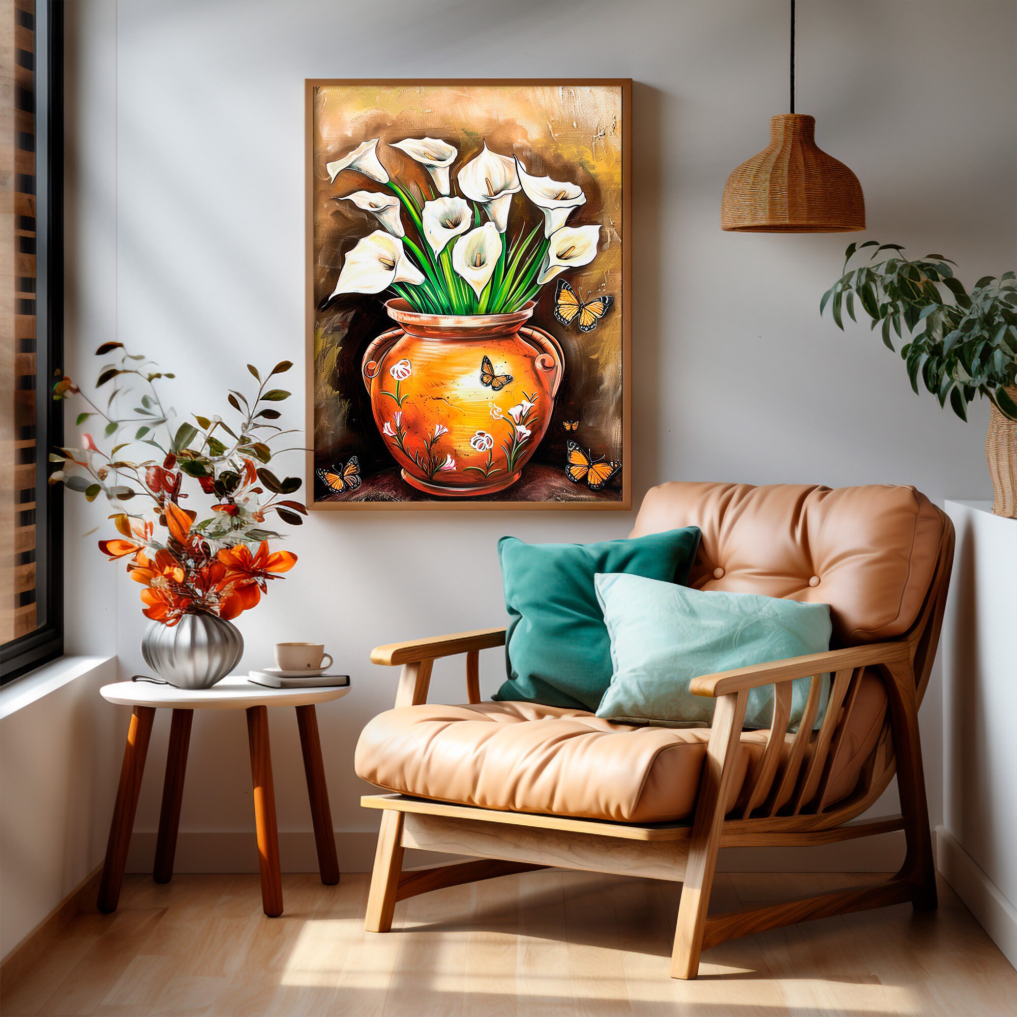 Calla Lilies Printable Mexican Wall Art, Digital Hispanic Print, Latin ...