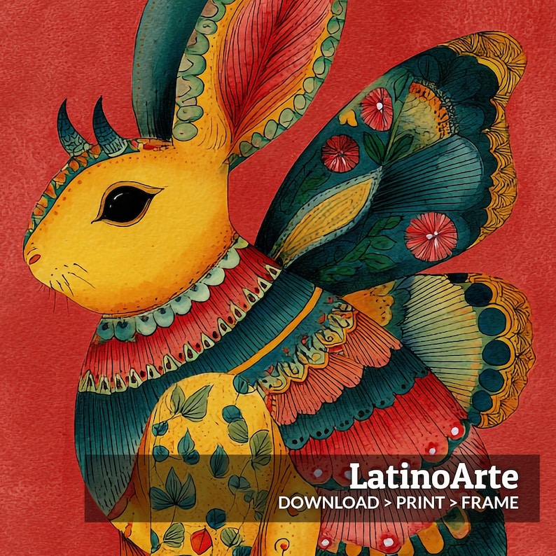 Mexican Alebrije Print, Printable Folk Animal Wall Art, Digital ...