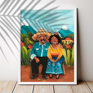 Printable Mexican Wall Art, Older Mexicans Couple, Digital Hispanic ...