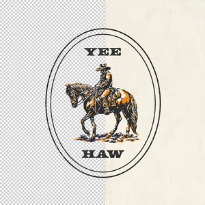 Yee Haw, Horse, Tattoo, Western, Digital PNG Download, Cowboy, Cactus ...