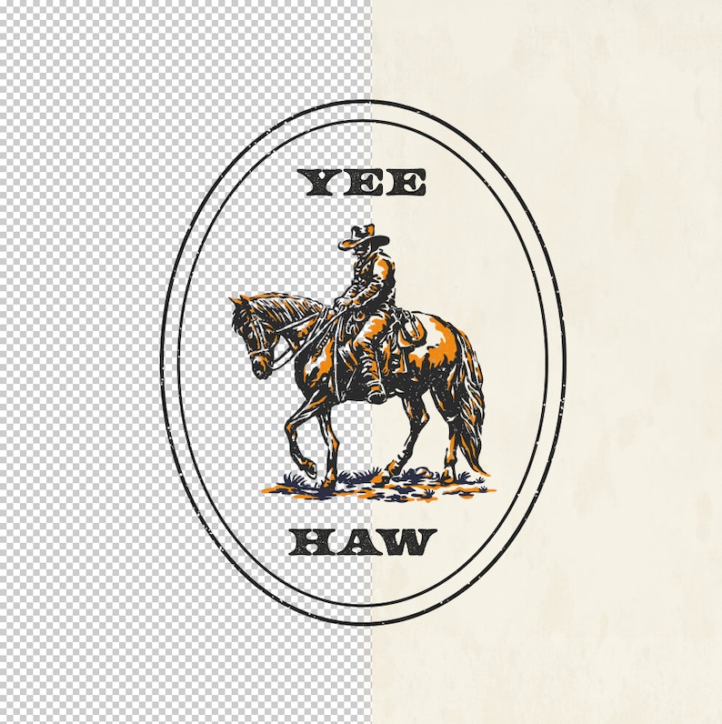 Yee Haw, Horse, Tattoo, Western, Digital PNG Download, Cowboy, Cactus ...