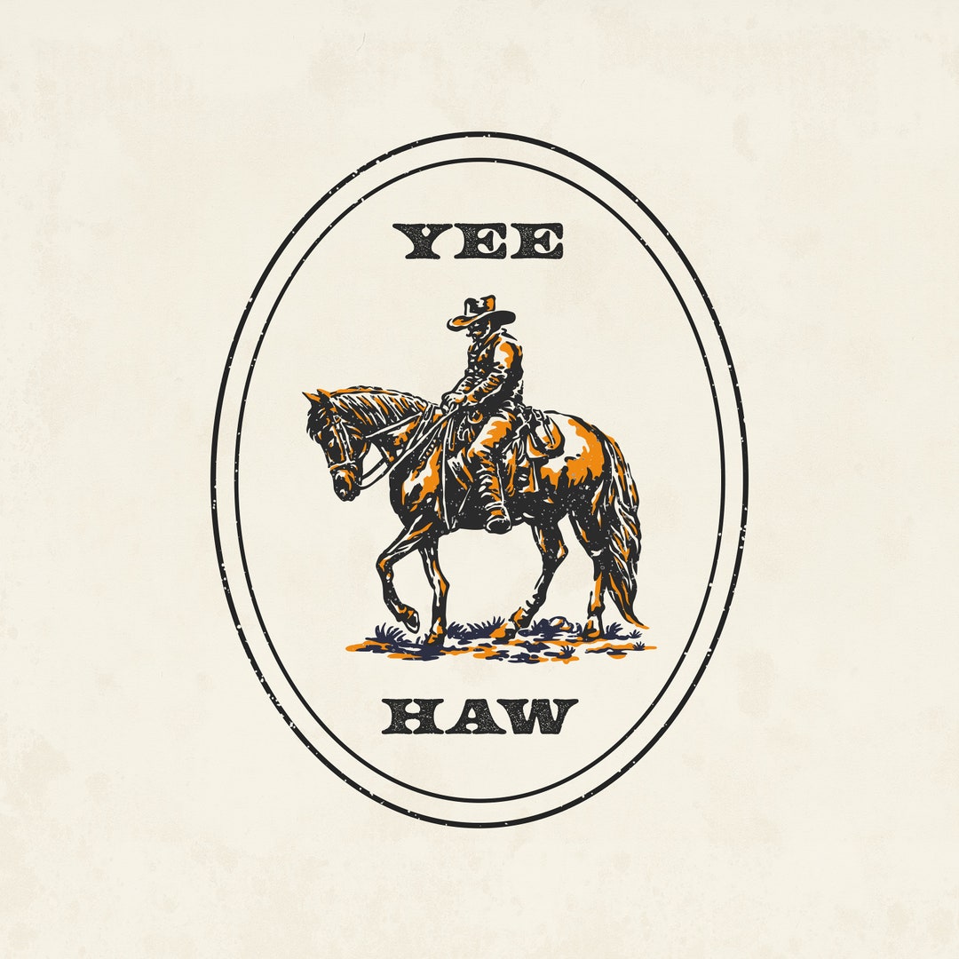 Yee Haw, Horse, Tattoo, Western, Digital PNG Download, Cowboy, Cactus ...