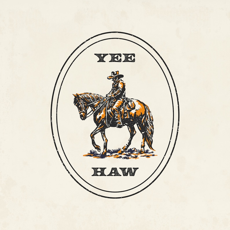 Yee Haw, Horse, Tattoo, Western, Digital PNG Download, Cowboy, Cactus ...