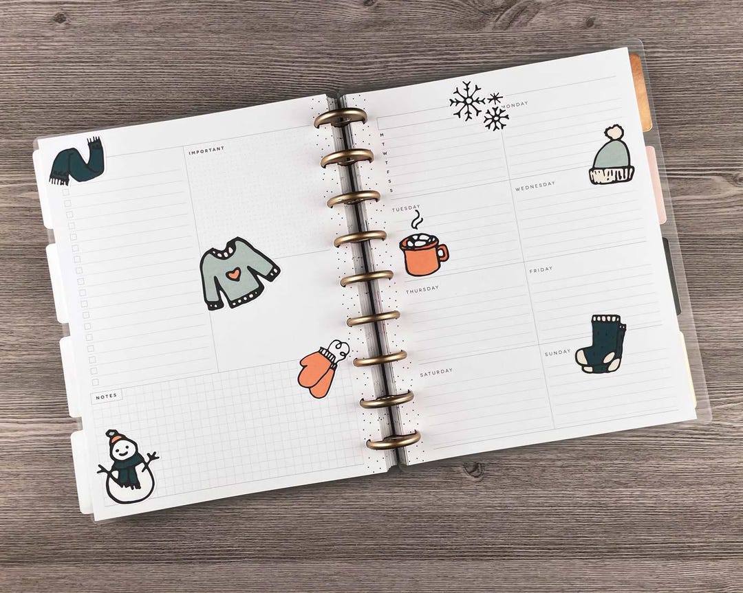 Cozy Winter Hygge Planner and Journal Stickers, Decorative Planner ...
