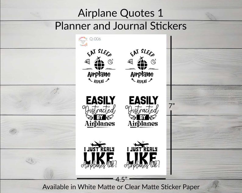 Airplane Quotes Stickers 1, Planner Stickers, Decorative Planner ...