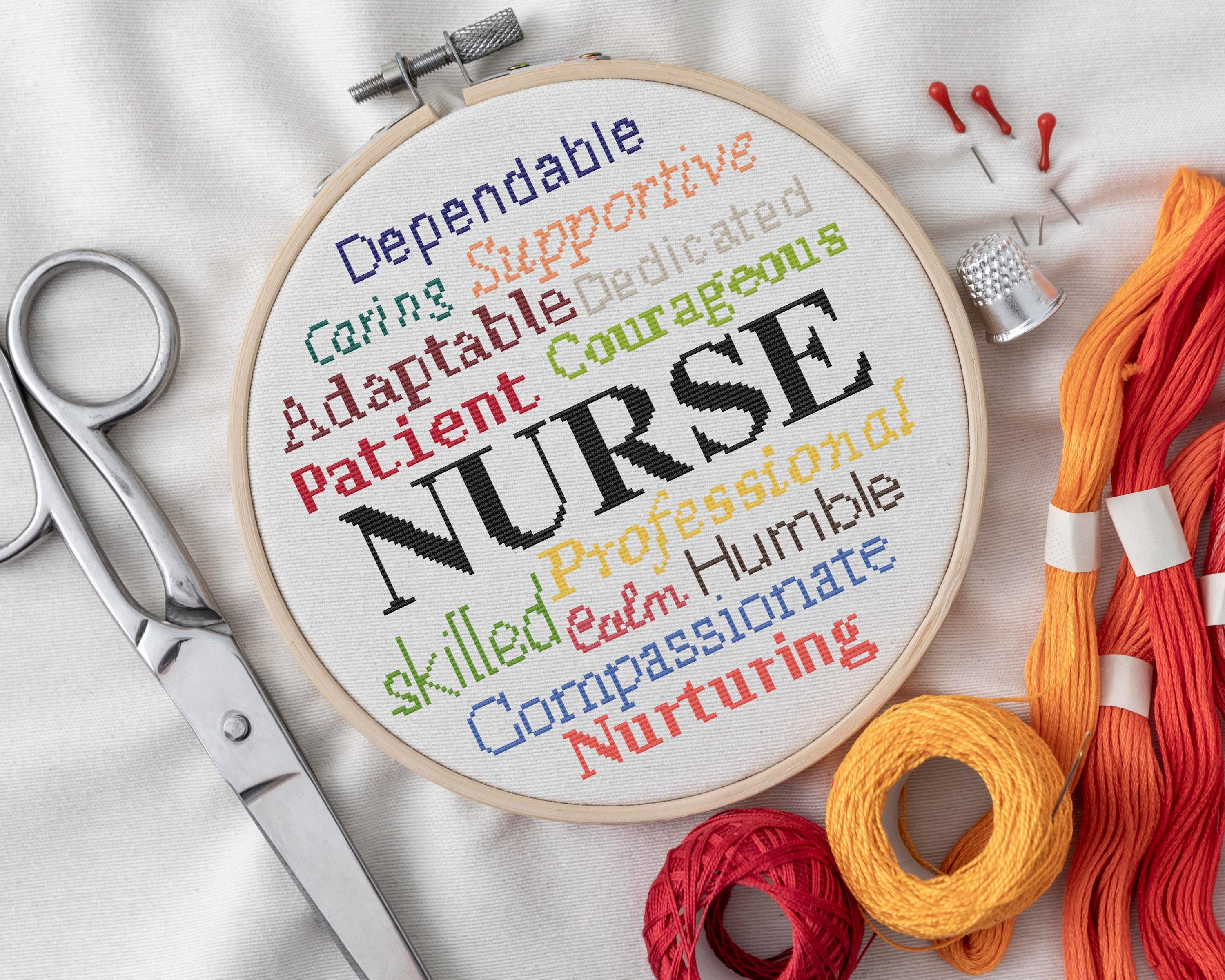 Nurse Inspirational Words Gift, Cross Stitch Pattern PDF Download ...