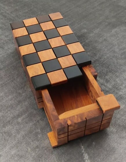 Puzzle Box Secret Thuya Wood Moroccan Hide Stuf, Brain Teaser, Moroccan ...