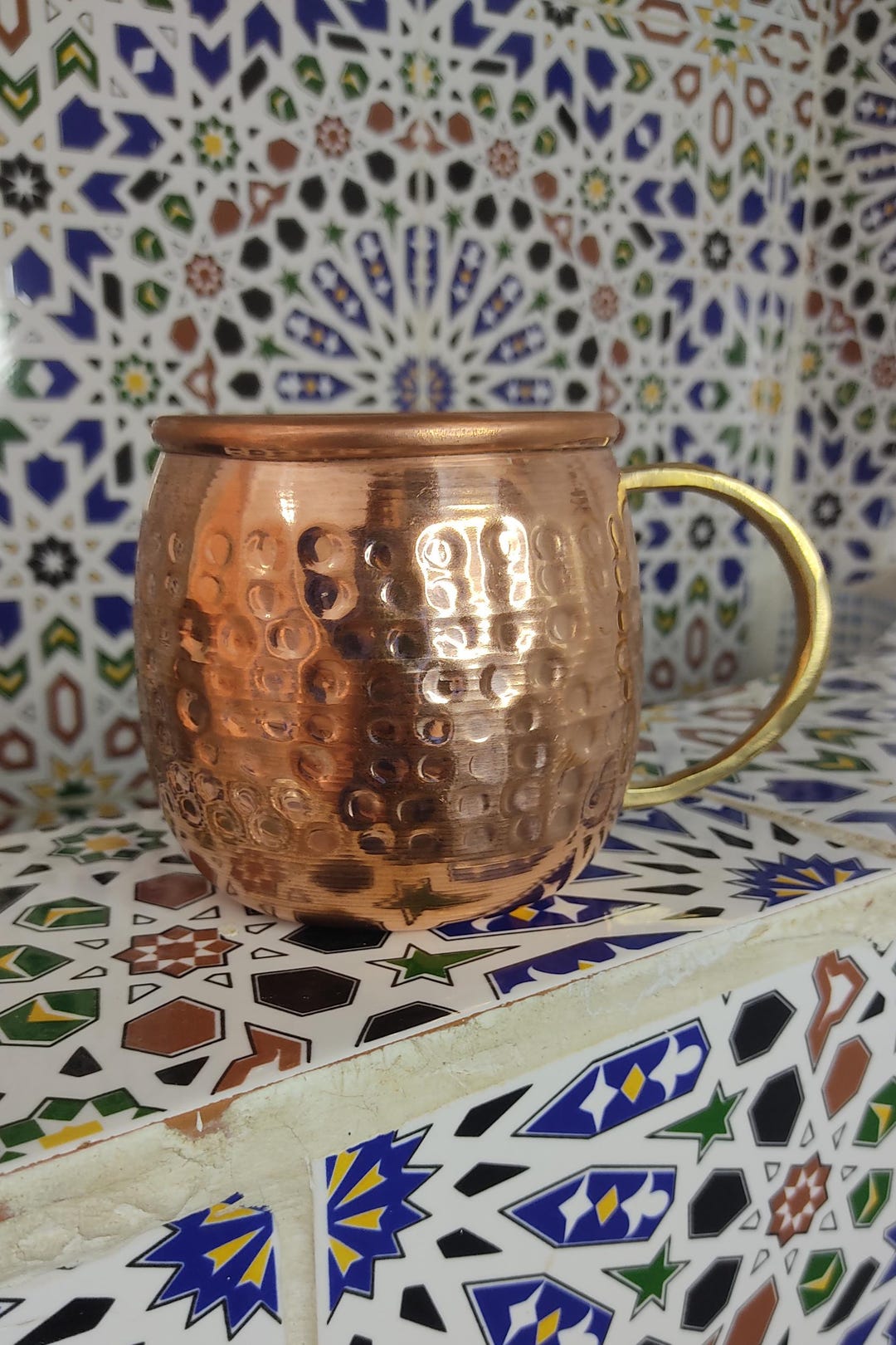 Copper Hammered Moroccan Mug, Handmade Copper Mug, Copper Gift ,hand ...