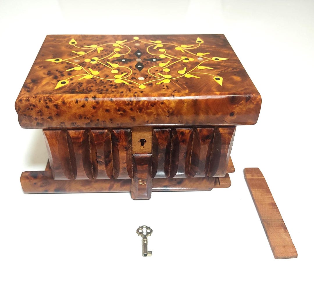 Handcrafted Wooden Puzzle Box – the Perfect Secret Stash Moroccan Thuya ...
