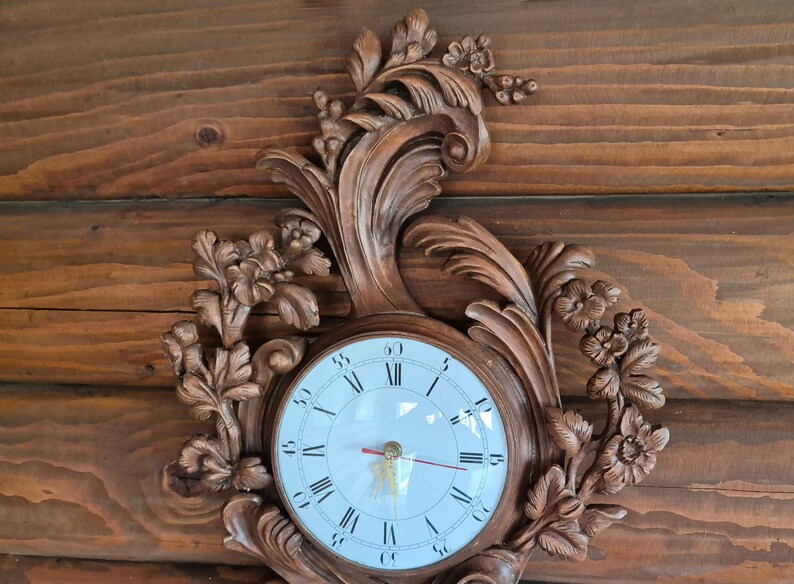 Carved Wall Clock in a Single Instance - Etsy
