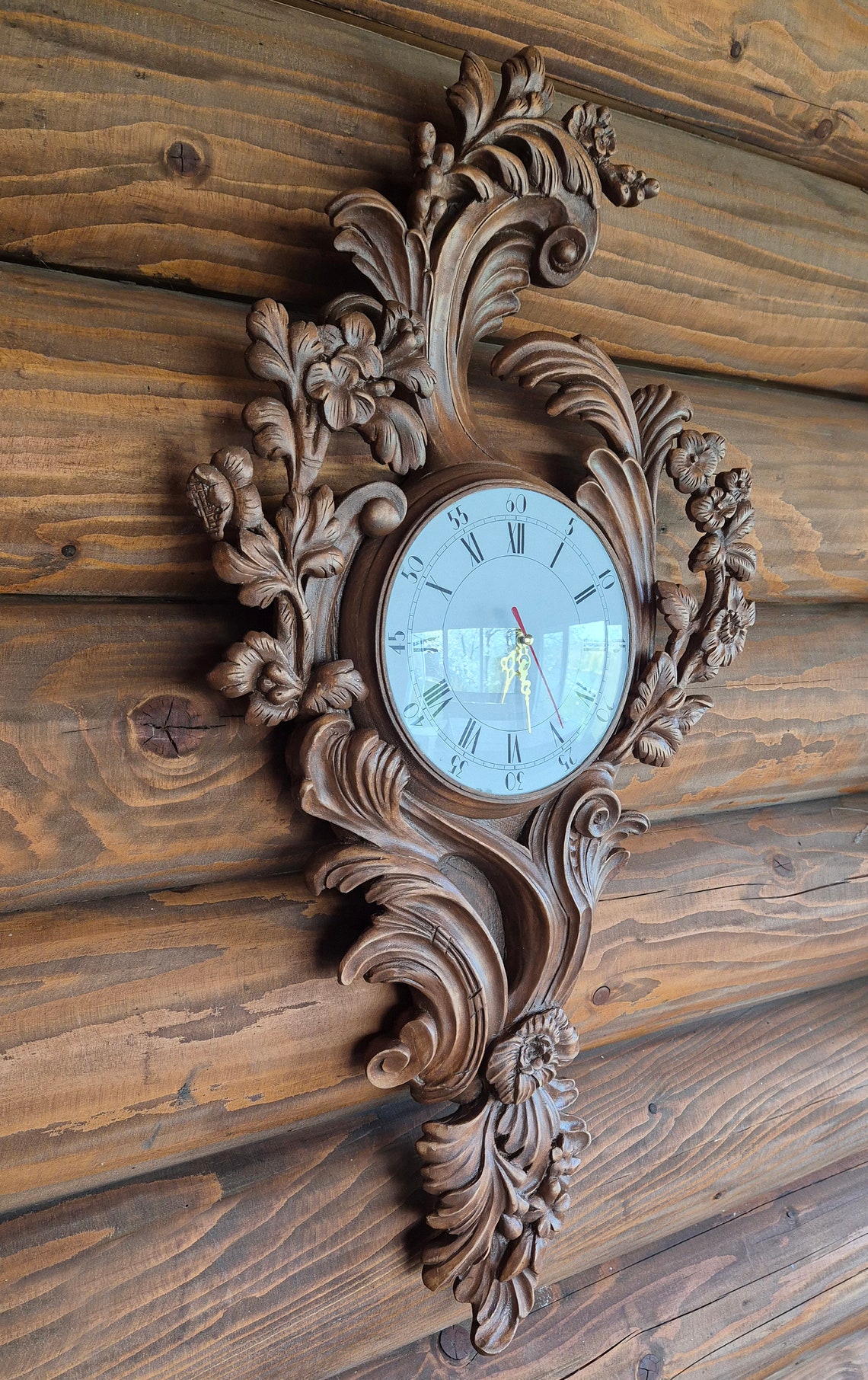 Carved Wall Clock in a Single Instance - Etsy