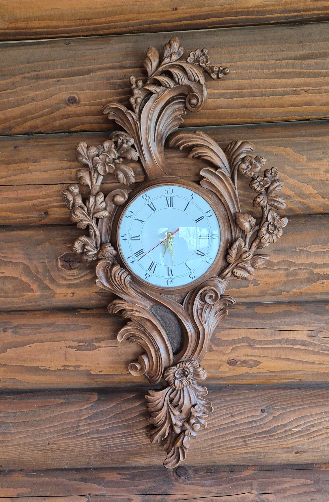 Carved Wall Clock in a Single Instance - Etsy
