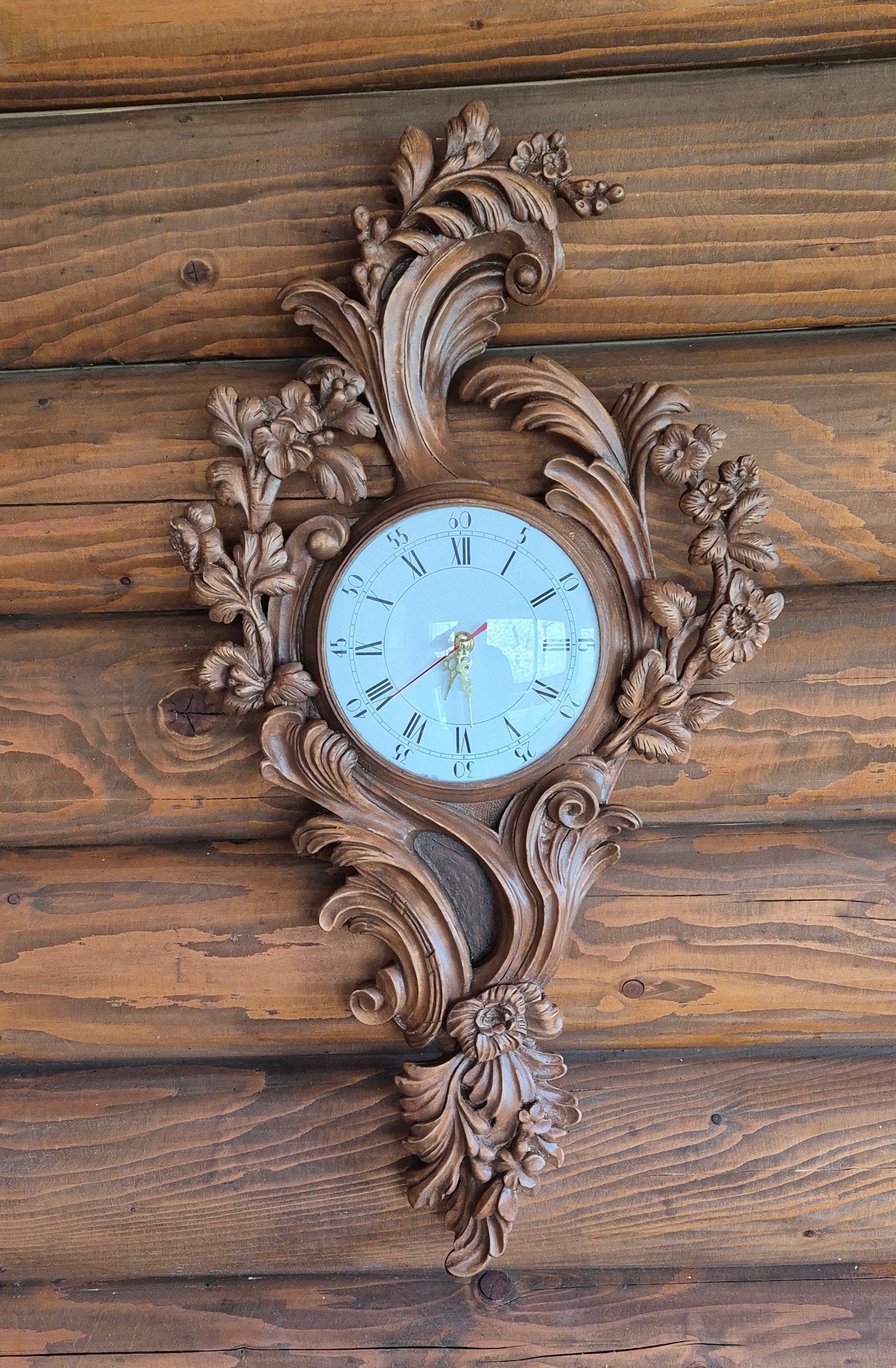Carved Wall Clock in a Single Instance - Etsy