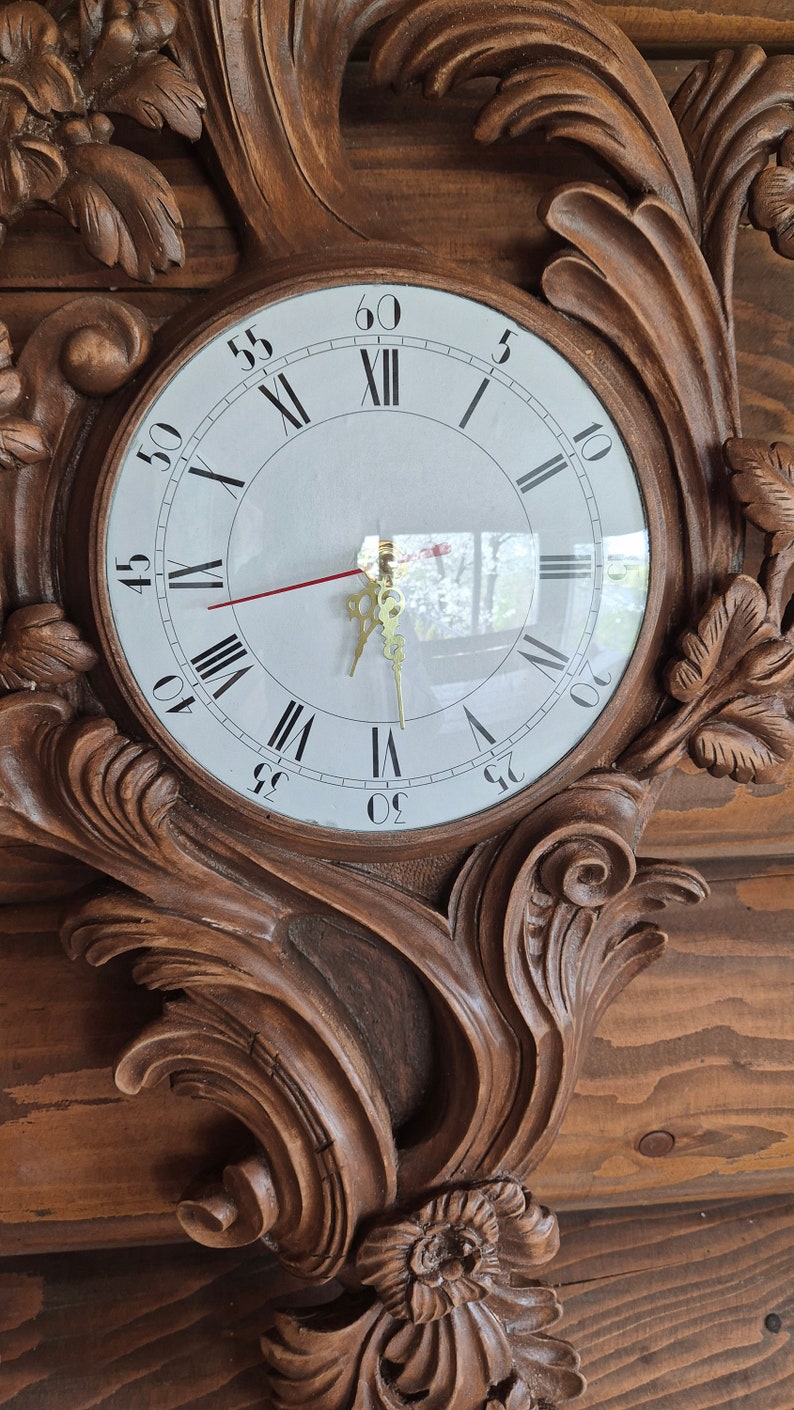 Carved Wall Clock in a Single Instance - Etsy