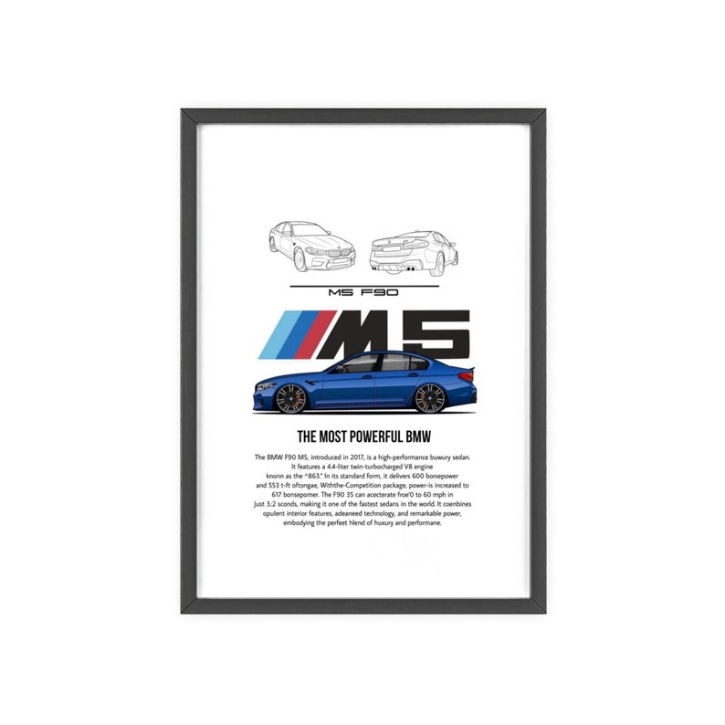 BMW M5 Poster Digital Download Hypercar Poster Supercar Print Art Print ...
