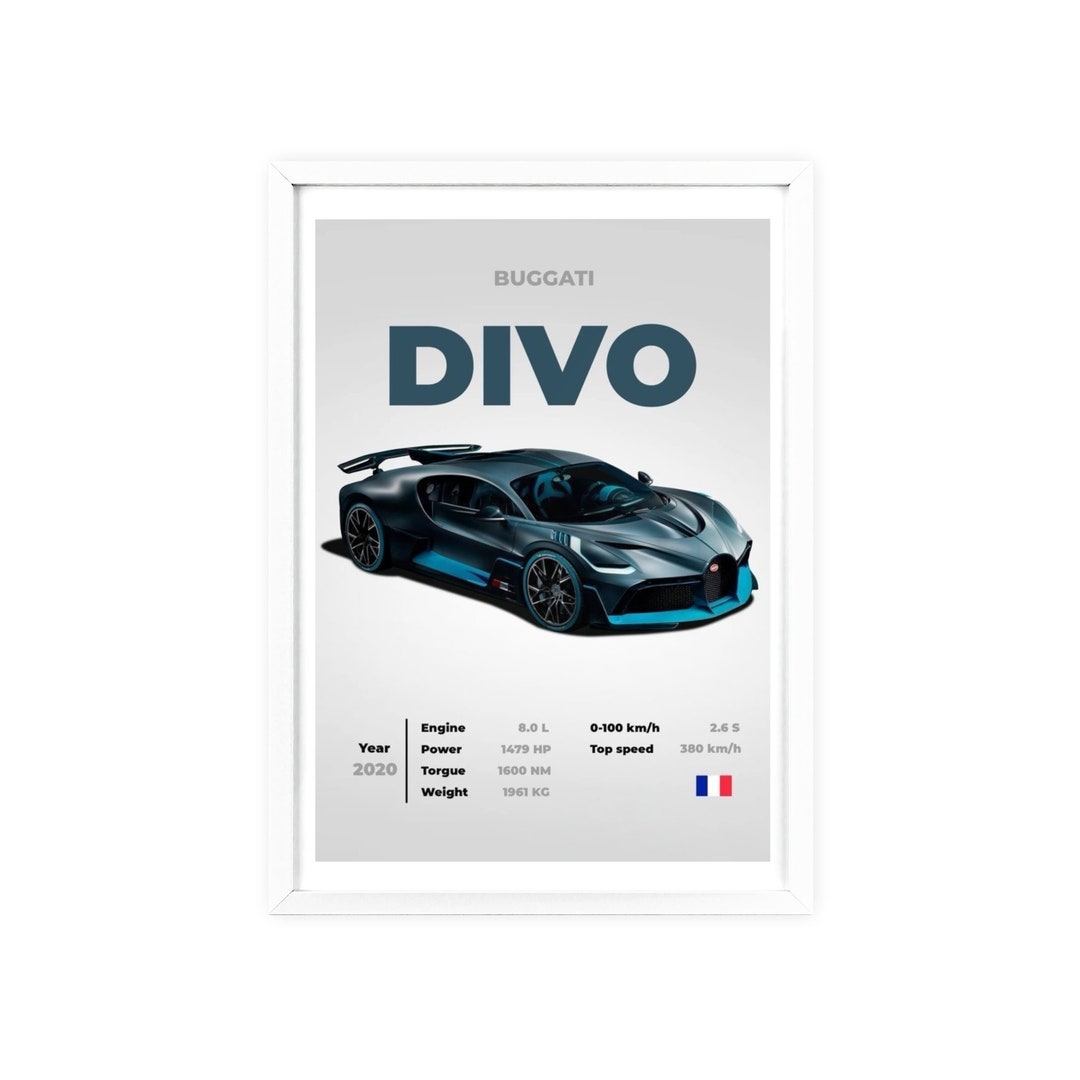 Bugatti Divo Poster Digital Download Hypercar Poster Supercar Print Art ...