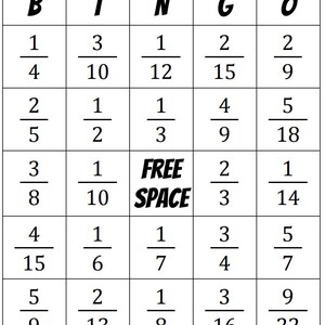 Multiplying Fractions Bingo - Etsy
