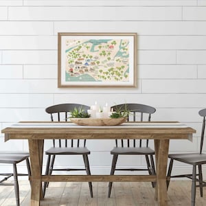 Prince Edward County Ontario Canada Niagara Illustration Map Wall Art ...