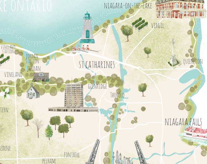 Welland Canals Historic Map - Niagara, Ontario, Canada - Etsy