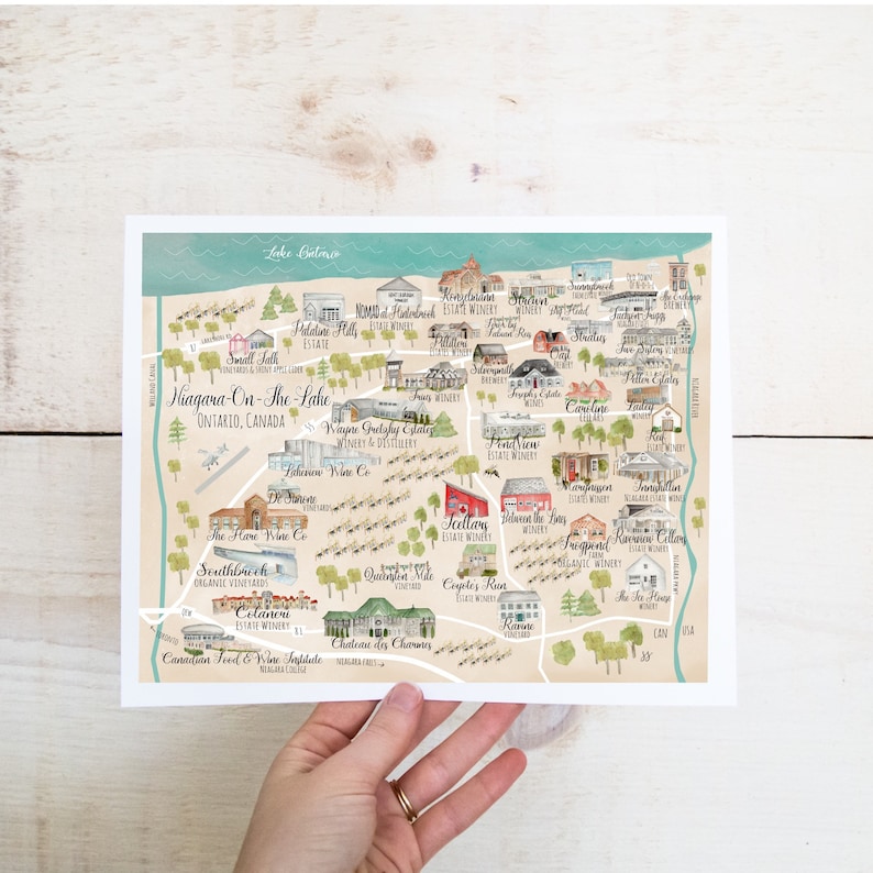 Niagara-on-the-lake Map Wineries-visit Niagara Wine Country-canadian ...