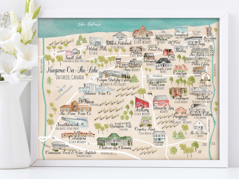 Niagara-on-the-lake Map Wineries-visit Niagara Wine Country-canadian ...