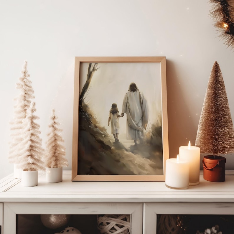 Modern Christian Art Collection | Jesus Leaves the 99 | Neutral Tones ...
