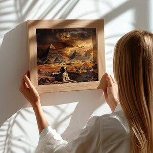 Great Pyramids Oil Painting, Wall Digital Art Print, History Art ...
