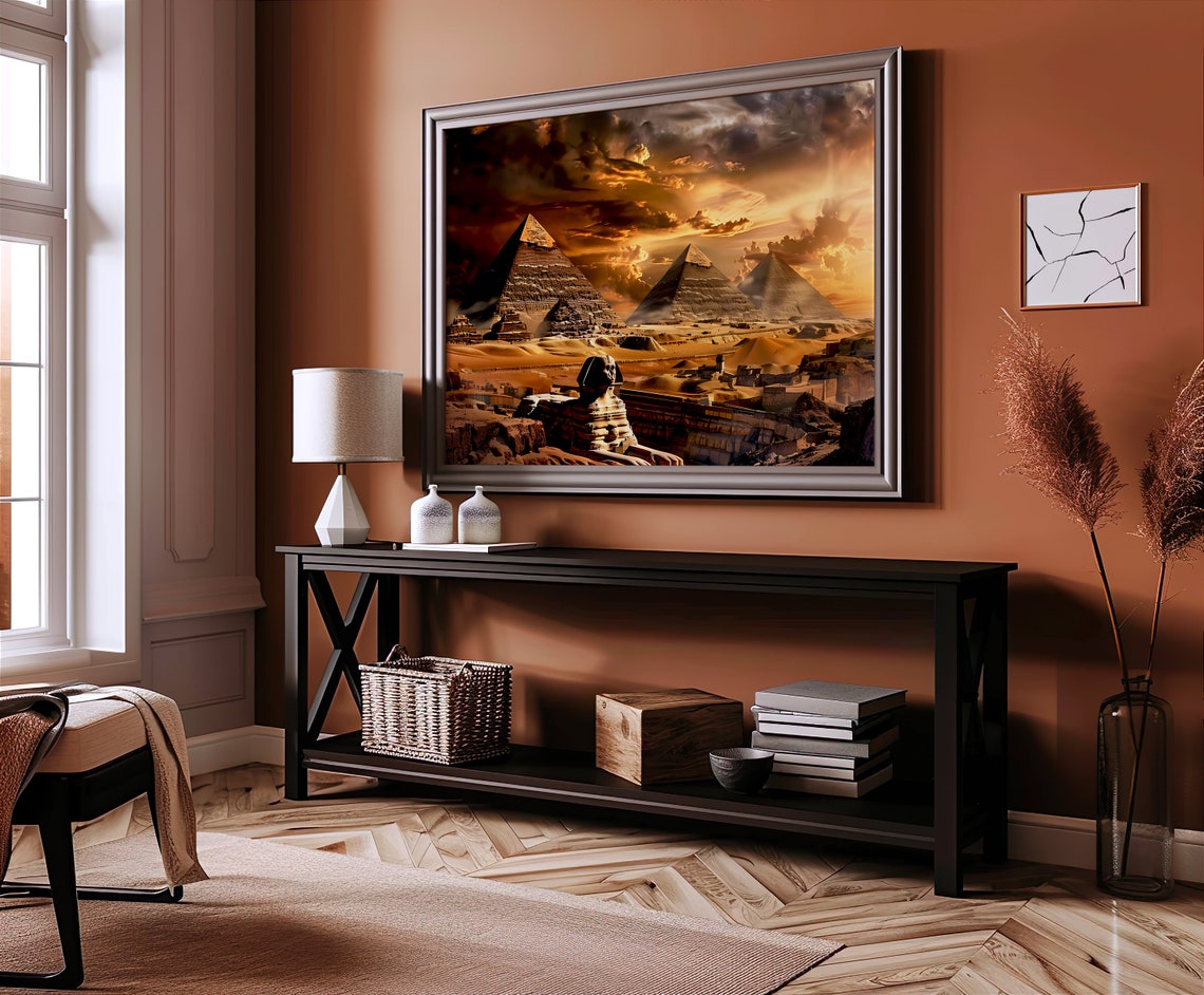 Great Pyramids Oil Painting, Wall Digital Art Print, History Art ...