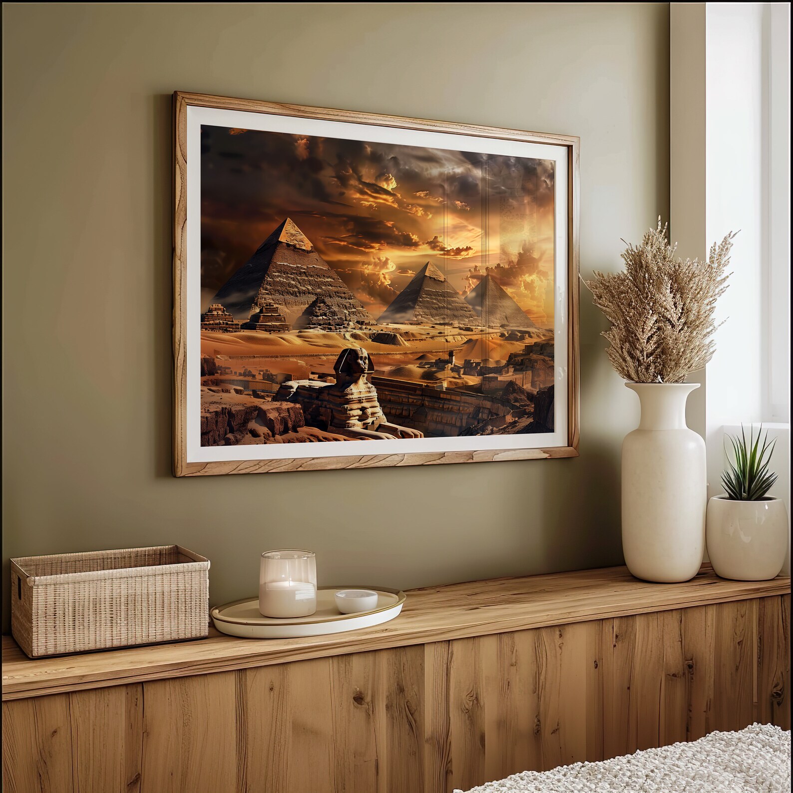 Great Pyramids Oil Painting, Wall Digital Art Print, History Art ...