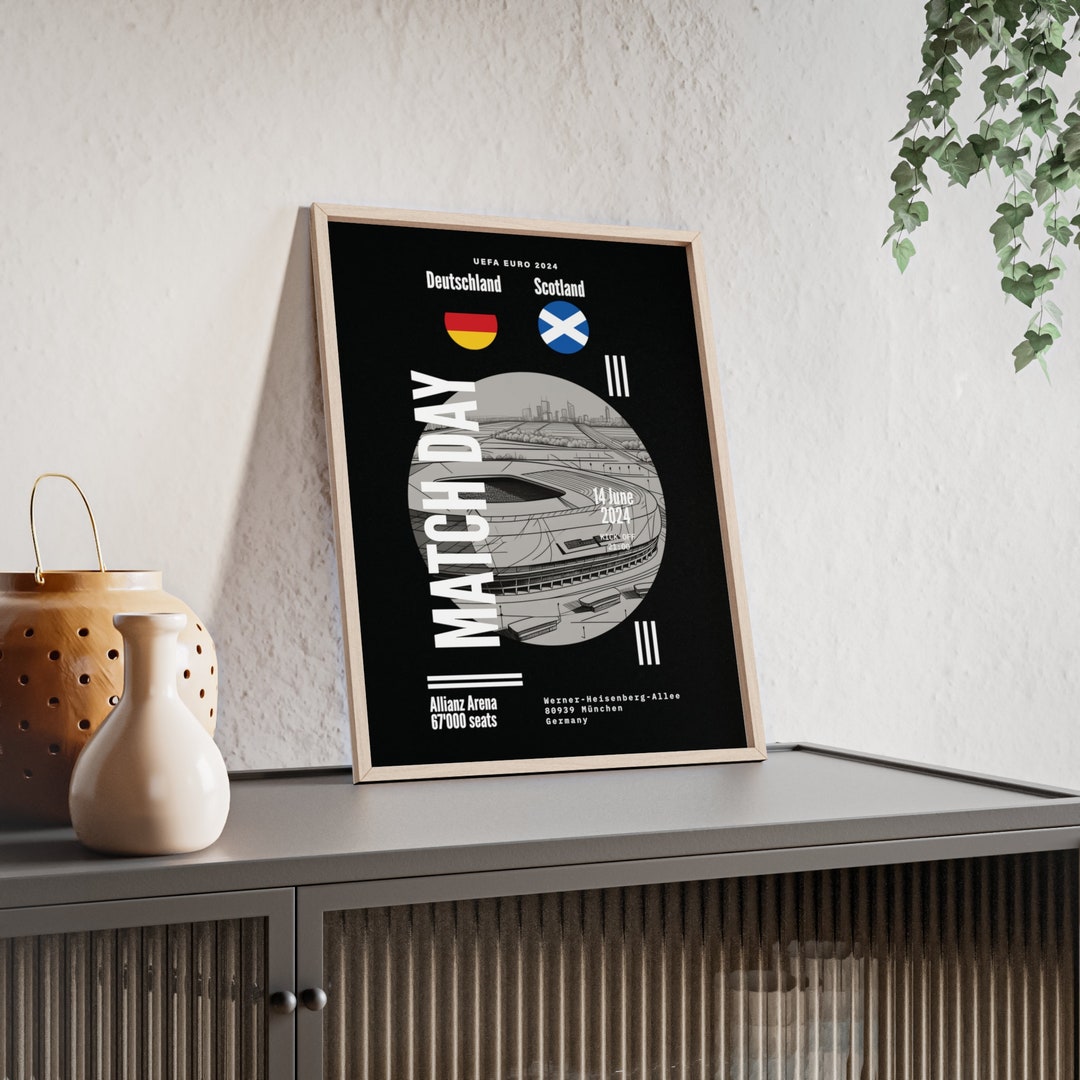 UEFA EURO 2024 MATCHDAY Deutschland Scotland Poster with Wooden Frame ...