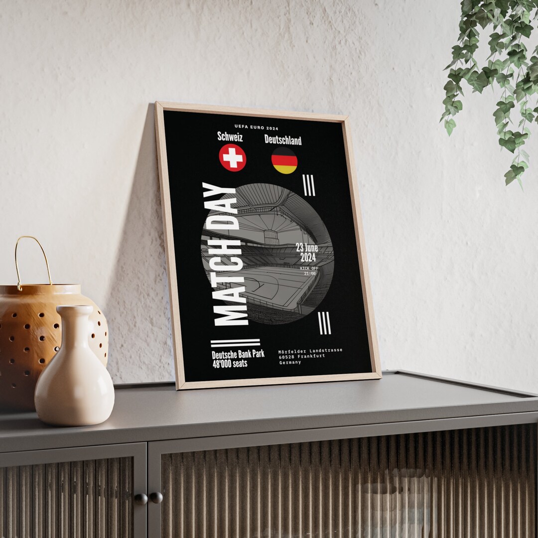 UEFA EURO 2024 MATCHDAY Switzerland Germany Poster With Wooden Frame ...