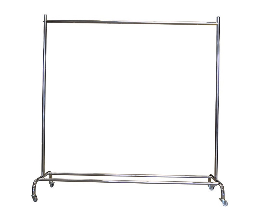 Wheeled Garment Rack Trolley, Stainless Steel Clothes Storage Cart ...