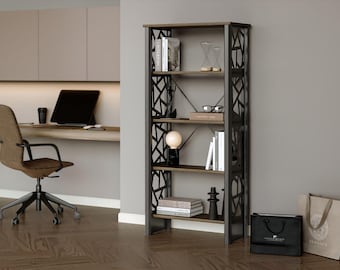 Six Shelves Storage Unit, Industrial Style Display Stand, Minimalist ...