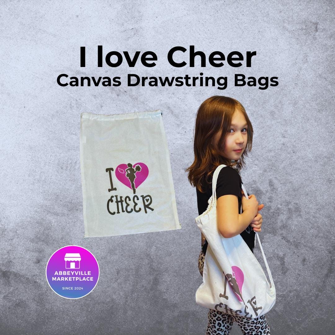 I Love Cheer Drawstring Bag - Etsy