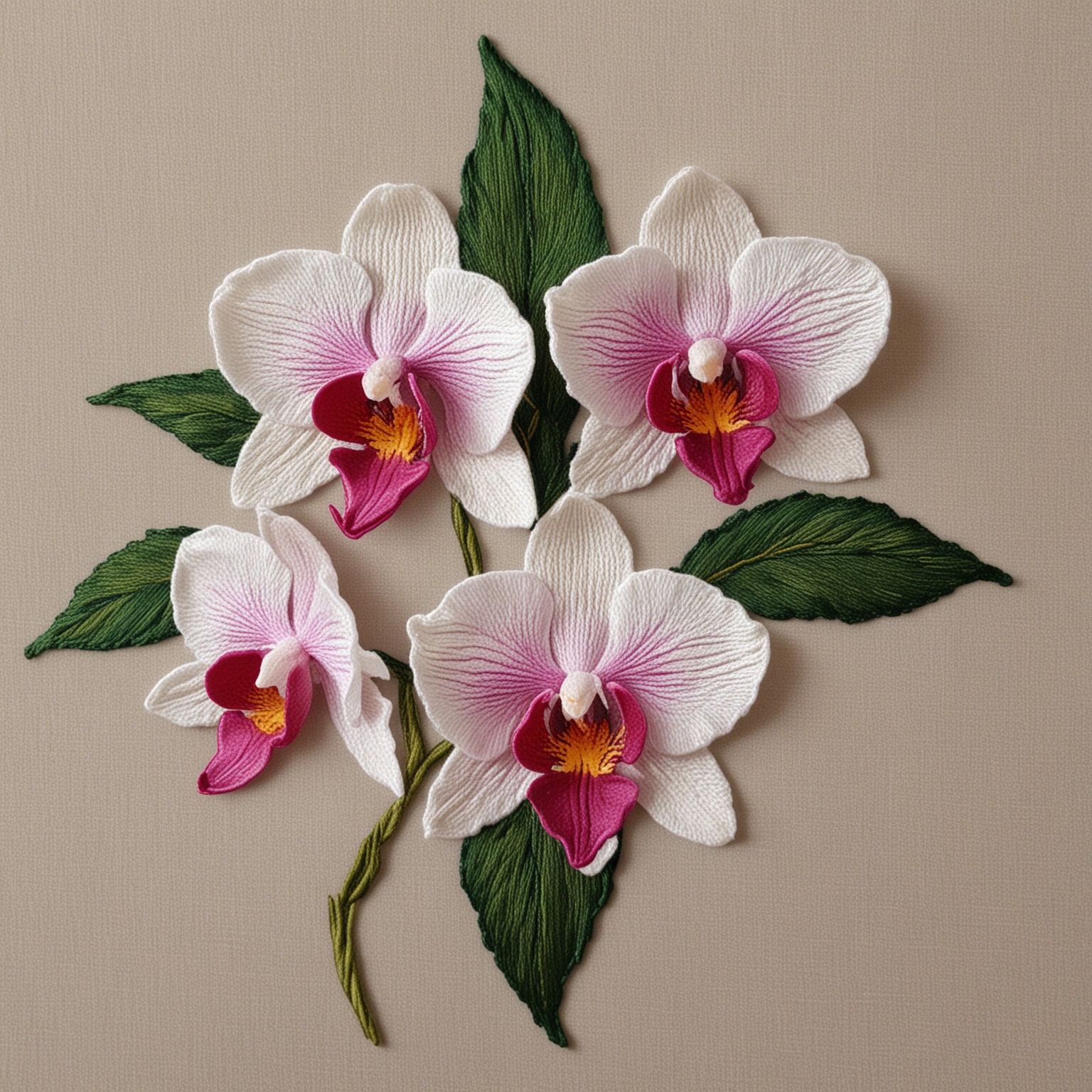 Orchid Wall Art Hand-embroidered White Orchids in Hoop Floral Decor for ...